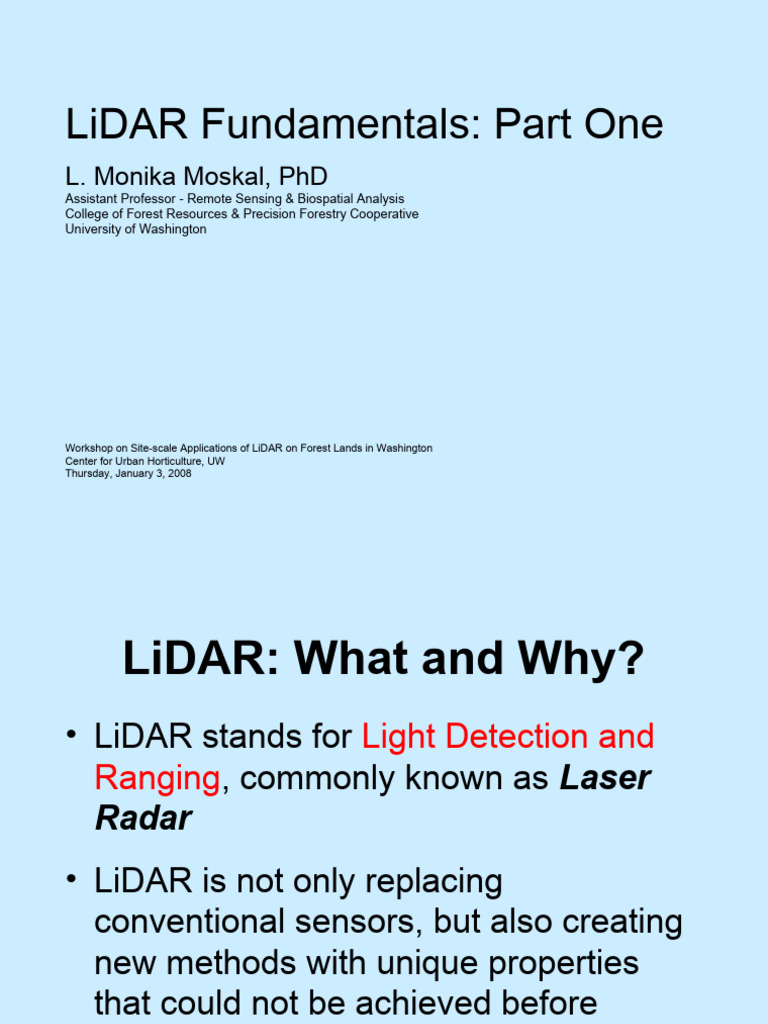 BC FP Lidar Pres Moskal | PDF | Lidar | Topography