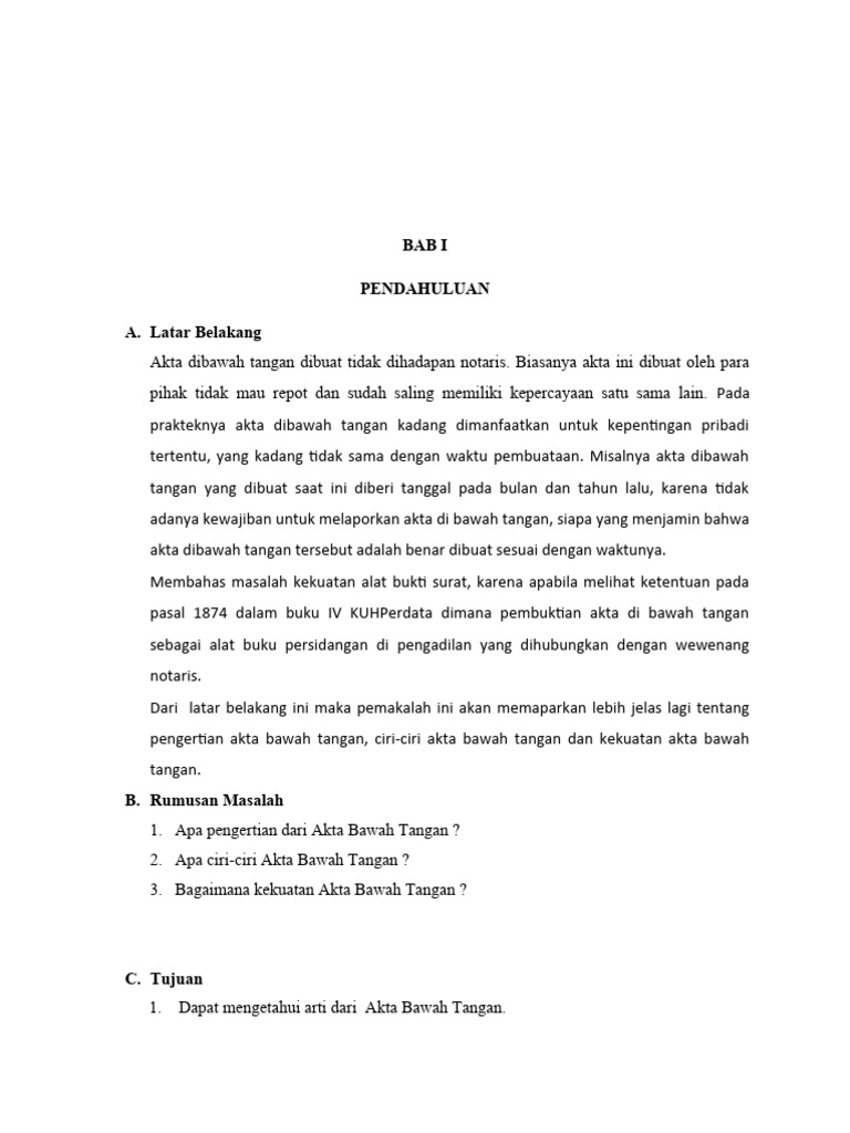 Akta Bawah Tangan | PDF