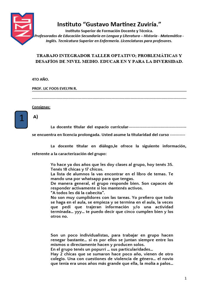 Integrador Ingles 2023 | PDF | Maestros