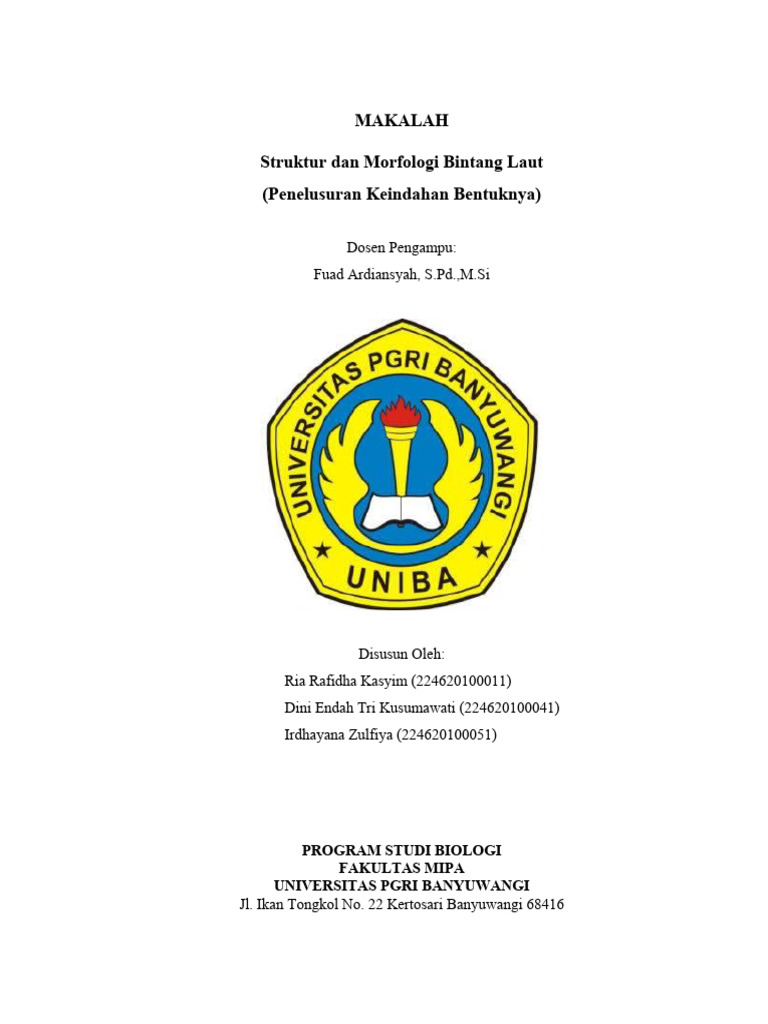 Struktur dan Morfologi Bintang Laut | PDF | Ilmu Sosial | Griya & Taman