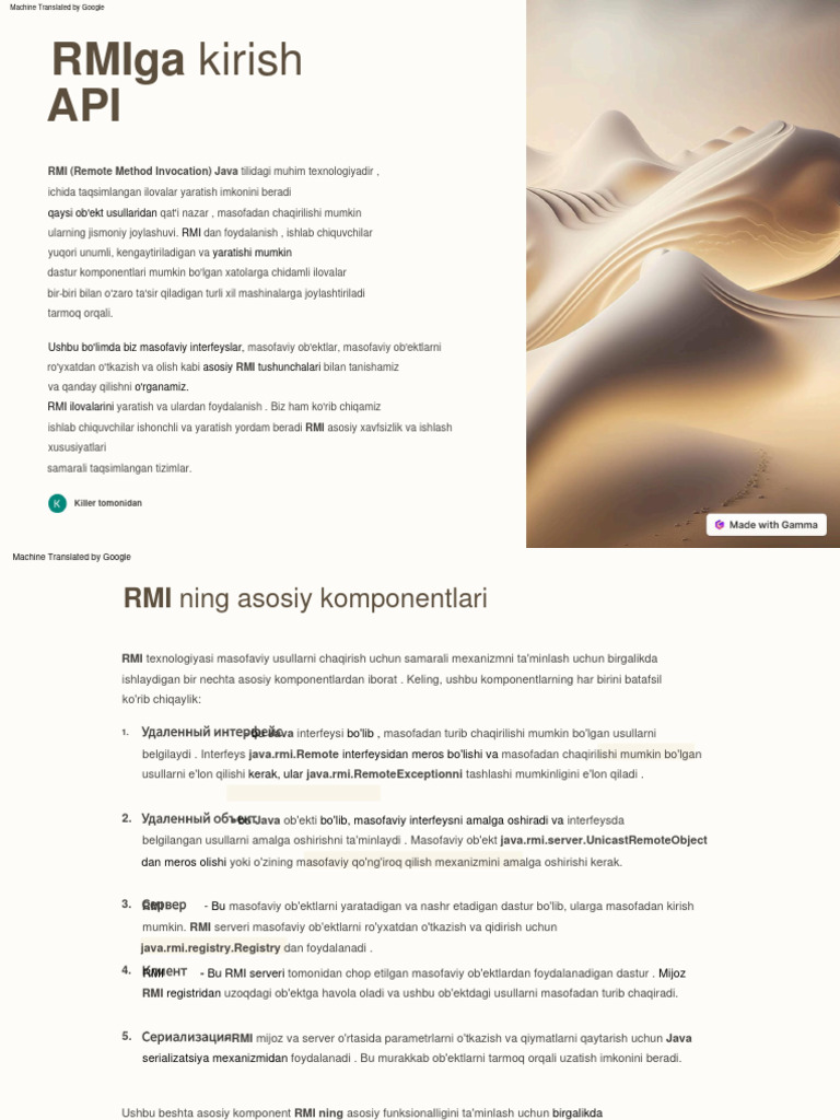 Vvedenie V RMI API | PDF