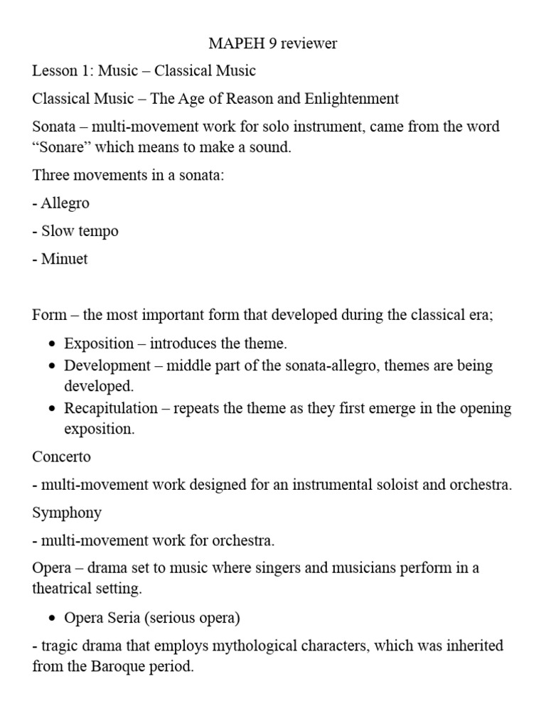 MAPEH 9 Notes | PDF | Raphael