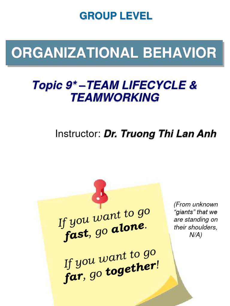 Team Lifecycle and Effective Teamwork | PDF | Applied Psychology ...