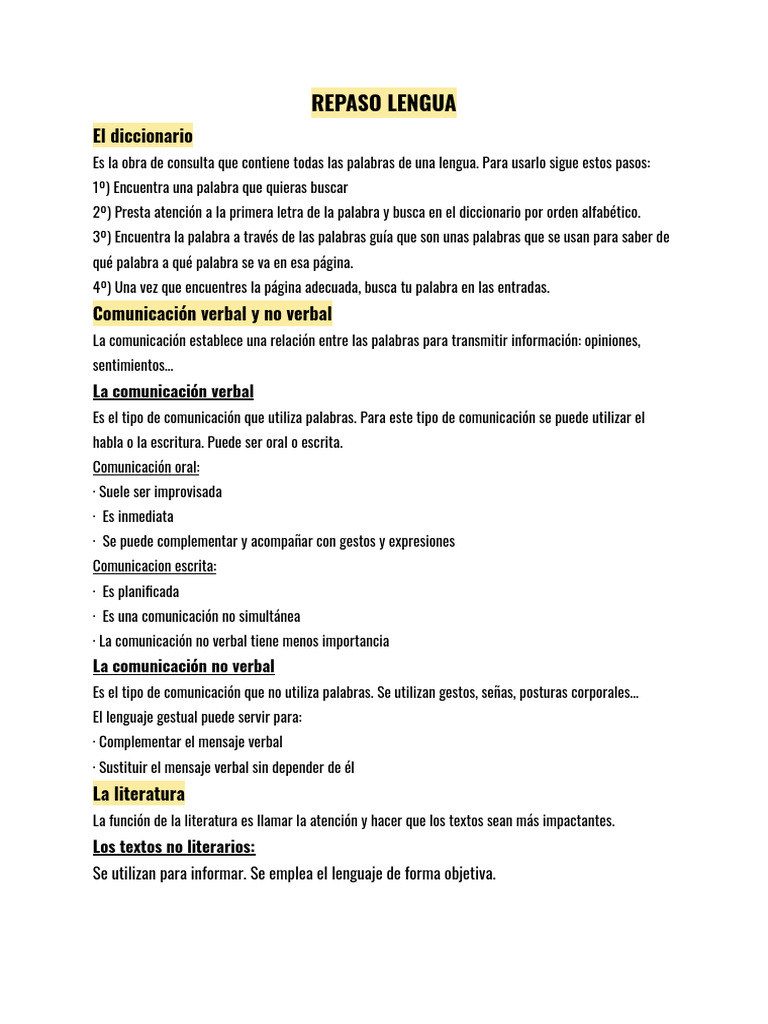 REPASO LENGUA - Documentos de Google | PDF | Palabra | Comunicación