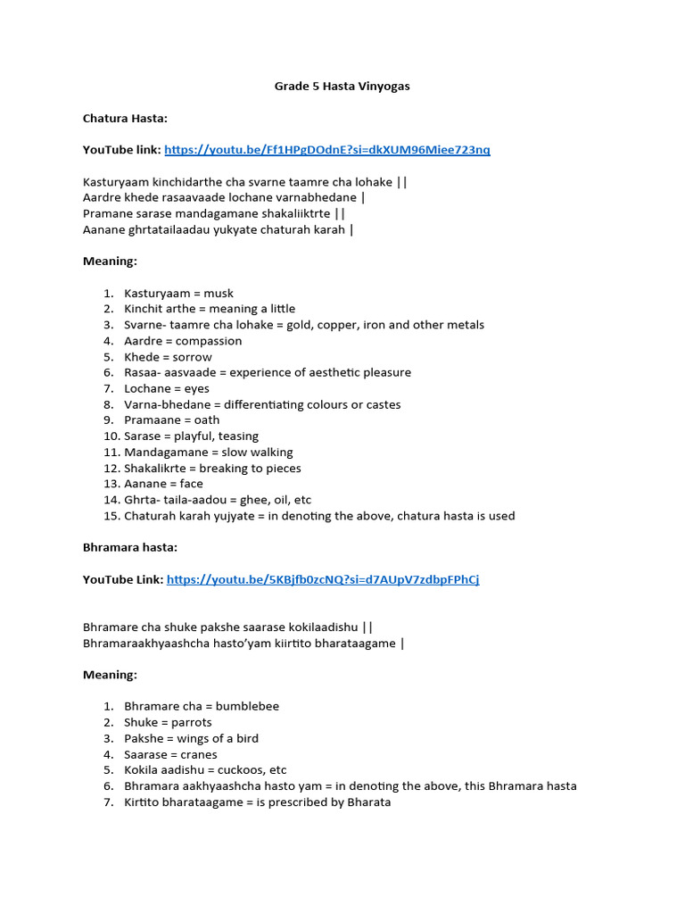 Grade 5 Hasta Vinyogas Explained | PDF | Religion & Spirituality