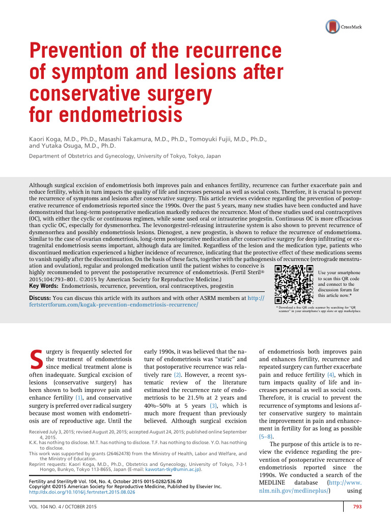 Prevention of The Recurrence of Symptom and Lesions After Conservative ...