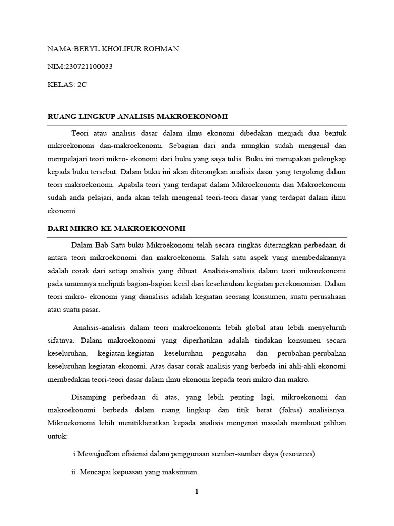 Makro Bab 1 Beryl | PDF