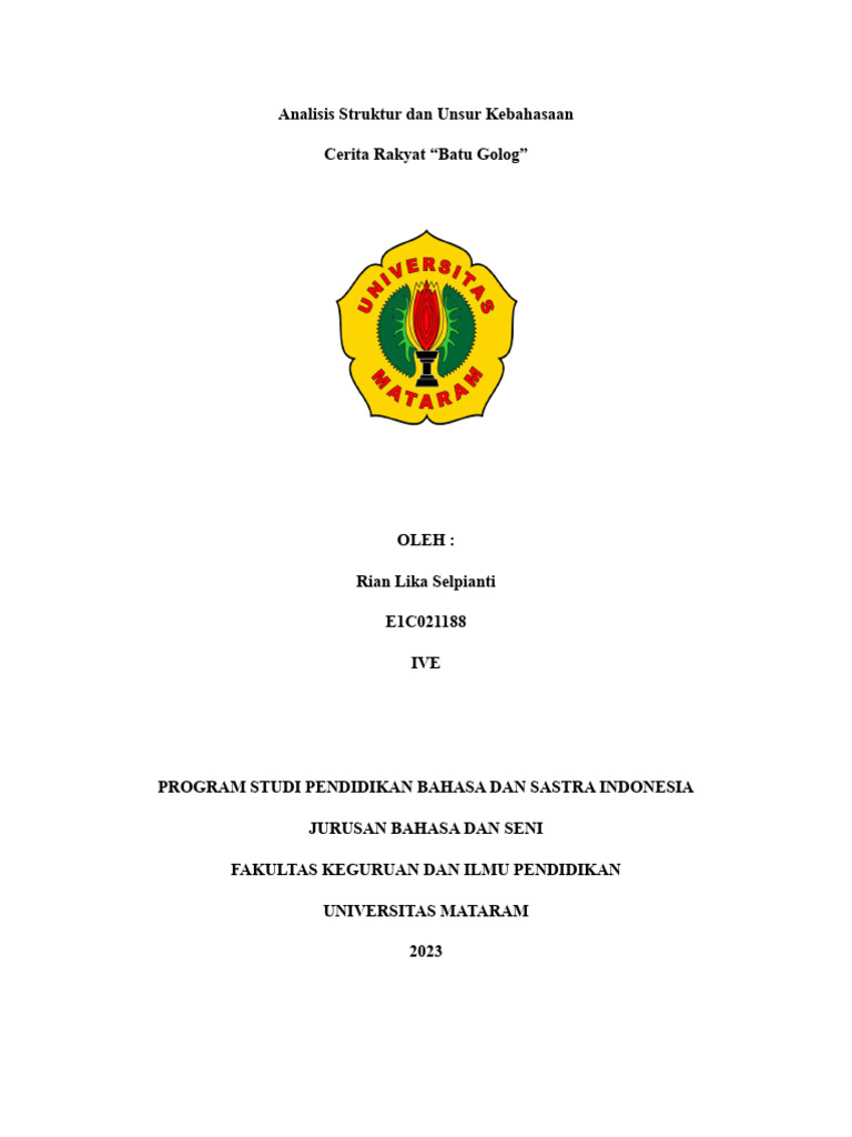 Legenda Batu Golog dan Pelajaran Hidup | PDF