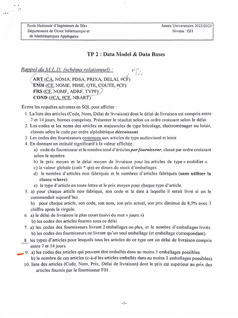 Tp 2 Corrigé Pdf Technology Engineering