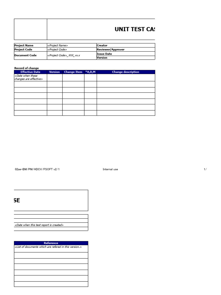 Template - Unit Test Case | Download Free PDF | Software Engineering ...