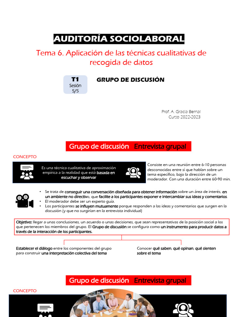 G3 Tema 6. Grupo de Discusión | PDF | Discurso | Educación en artes ...
