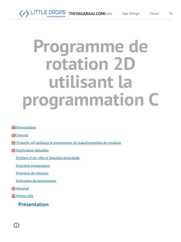 Rotation d'un triangle 2D en C | PDF | Rotation | Angle