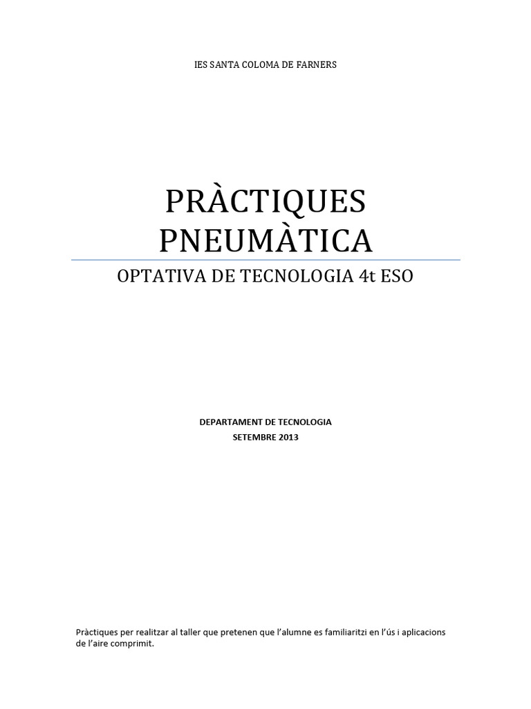 Pràctiques Pneumàtica | PDF