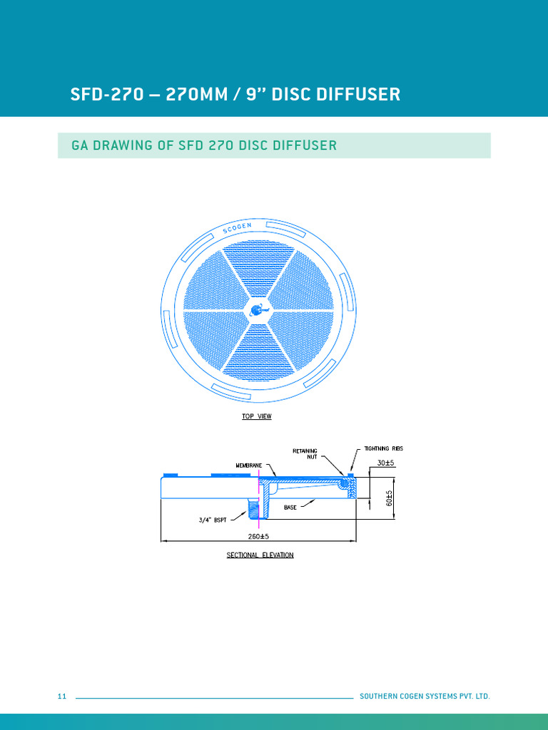 Scogen Diffusers SFD-270 Fine-Bubble-Disc | PDF