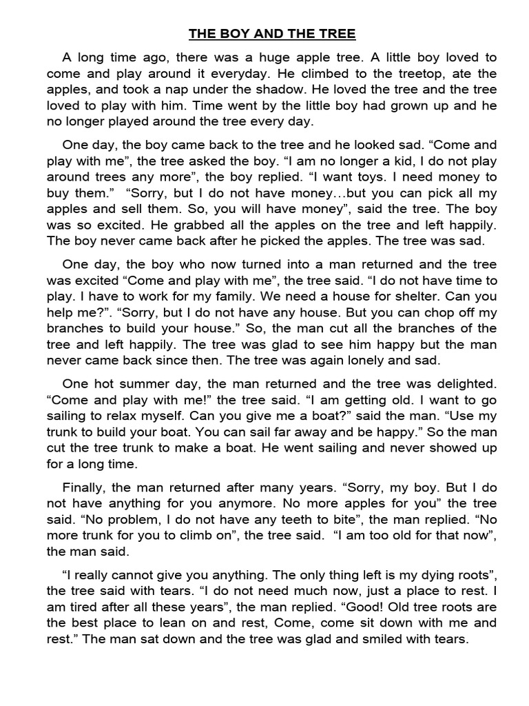 The Boy and The Tree | PDF