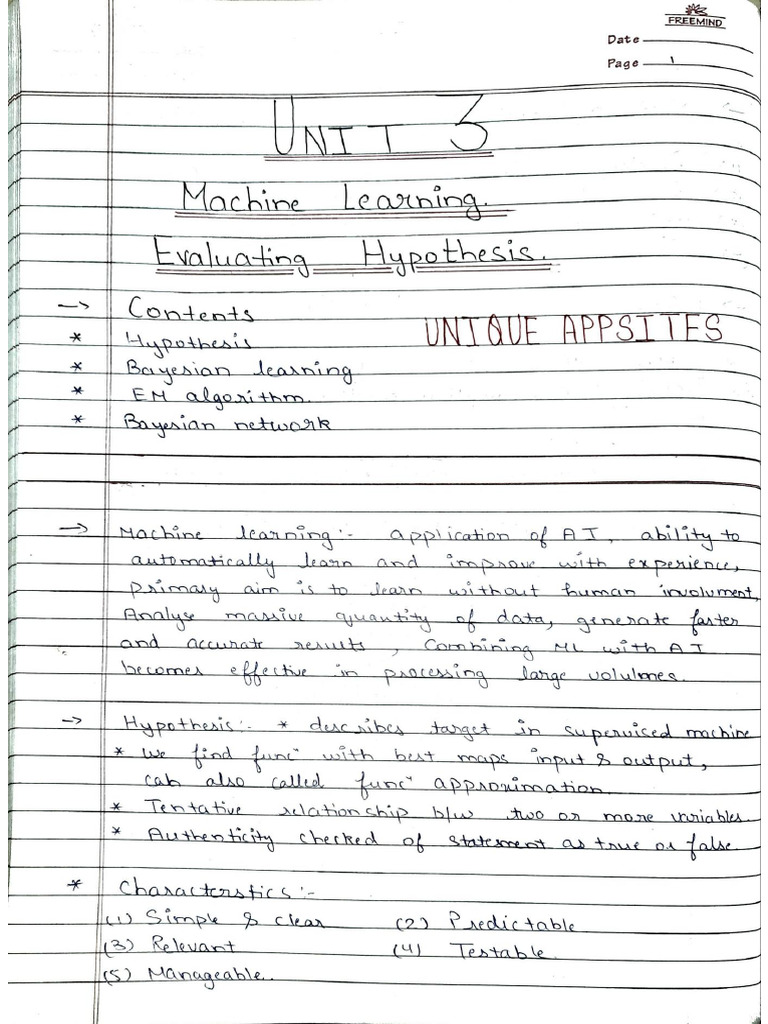 Machine Learning Unit 3 Full Explanation Notes Unique AppSites | PDF