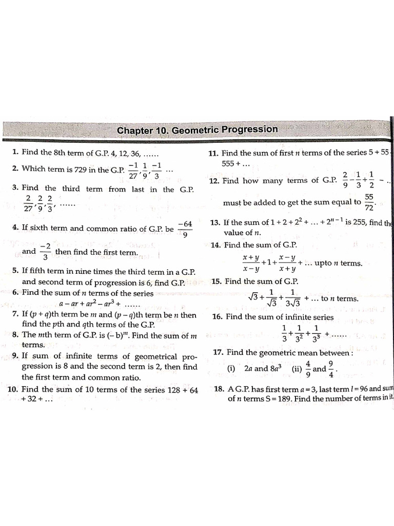 Geometric Progression | PDF