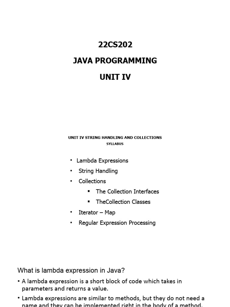 Java Unit-4 Student PPT-final | PDF | Anonymous Function | Regular ... Java Unit-4 Student PPT-final | PDF | Anonymous Function | Regular ...