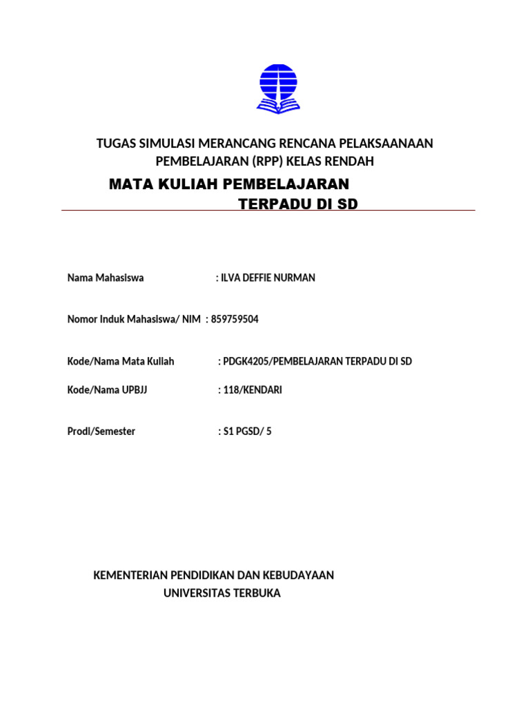 RPP untuk Mahasiswa PGSD | PDF | Karier & Perkembangan
