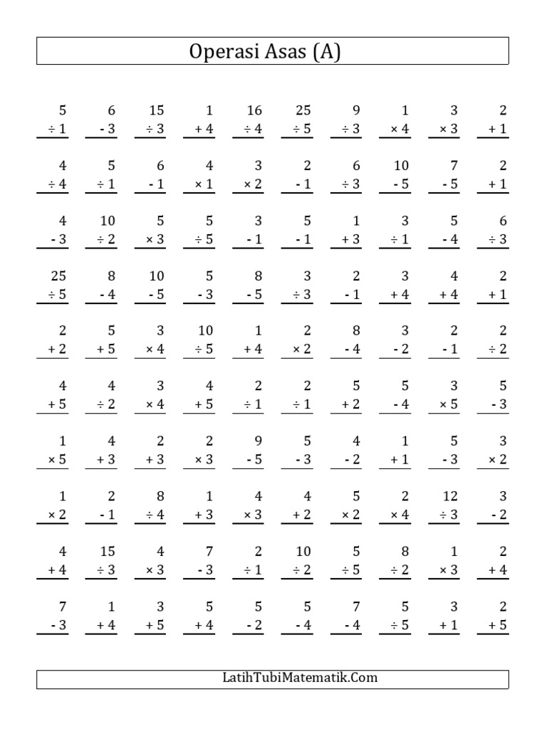 Latihtubimatematik Padu Operasi Bercampur - 1626004341 | PDF