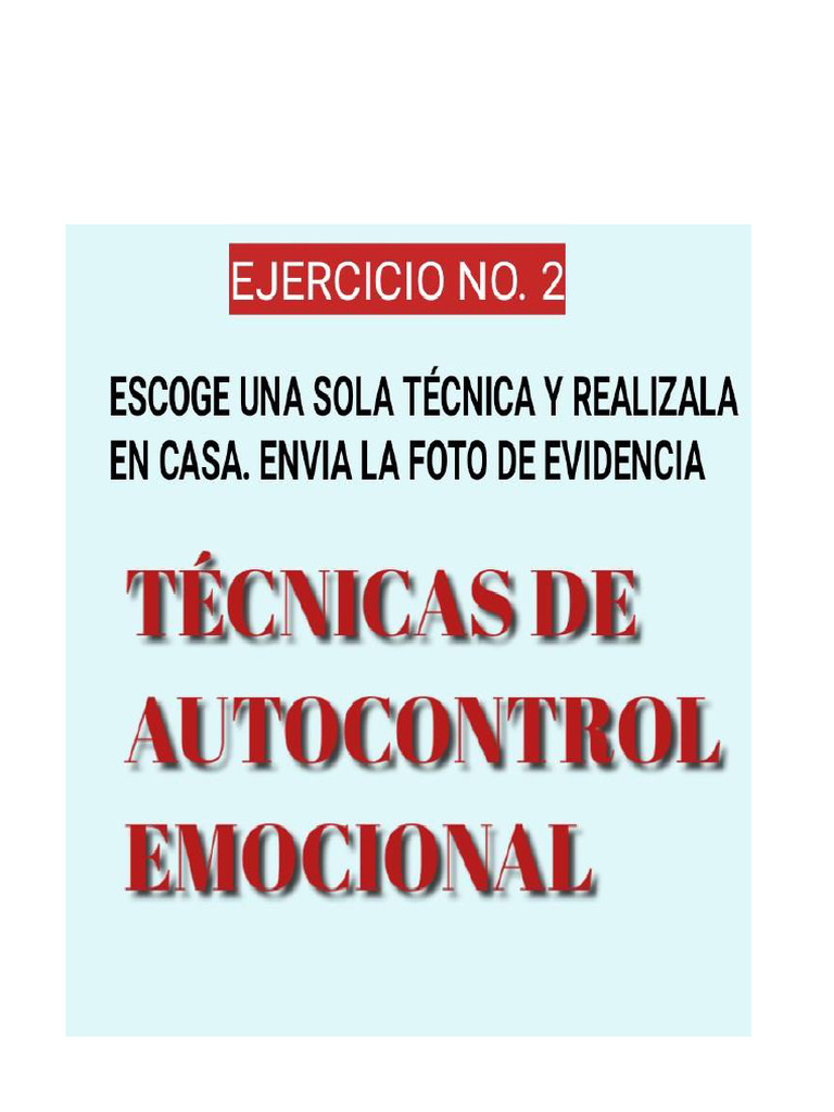 Técnica de Autocontrol Emocional | PDF
