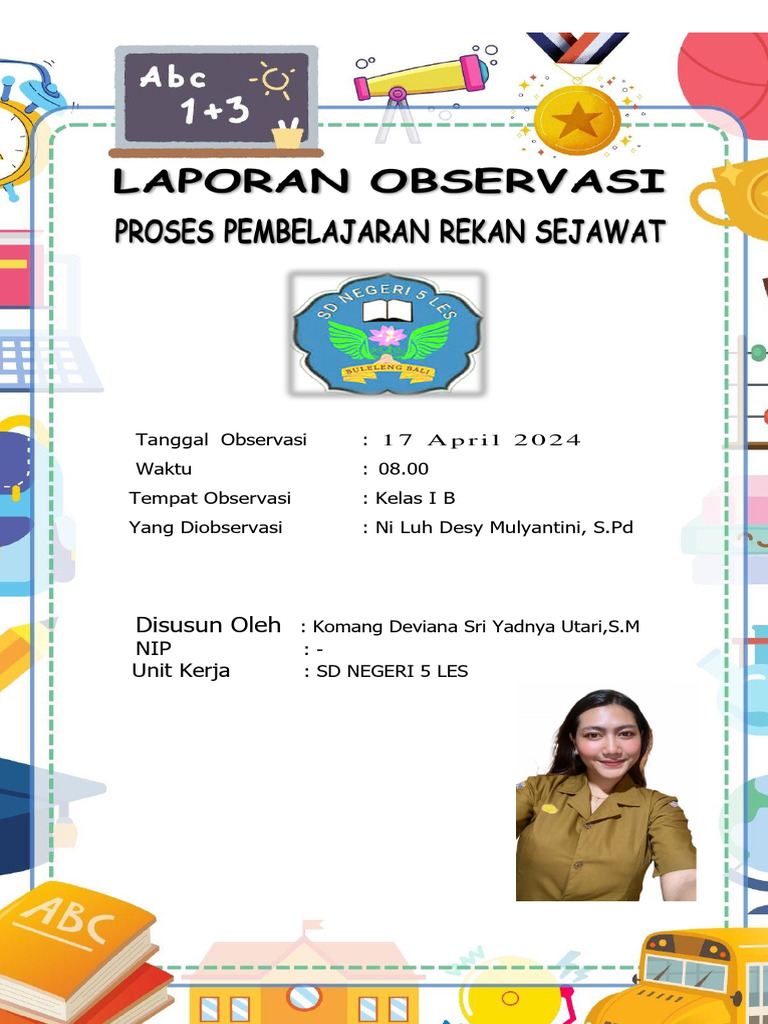Laporan Observasi Rekan Sejawat | PDF Laporan Observasi Rekan Sejawat | PDF