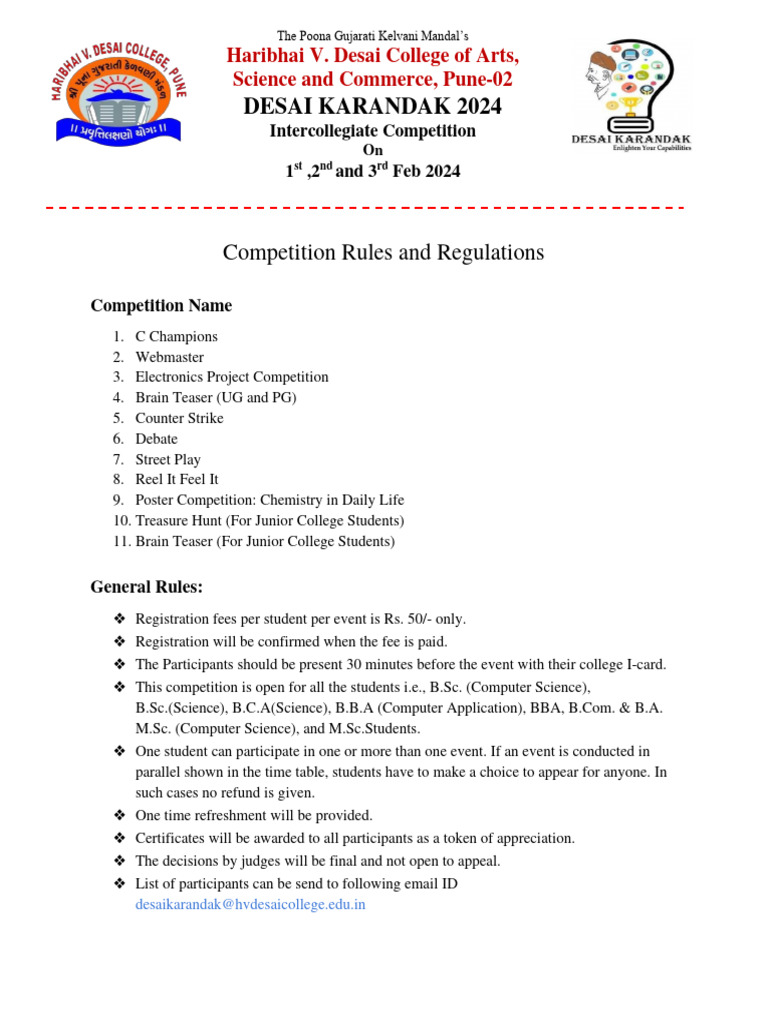 Final - DK - Rules and Regulation - 2024 | PDF | Games & Activities ...