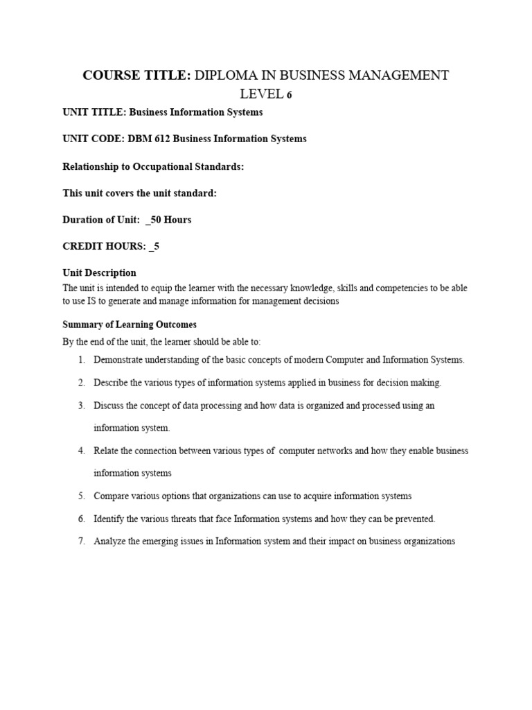 DBM 612 Business Information Systems | Download Free PDF | Information System | Information