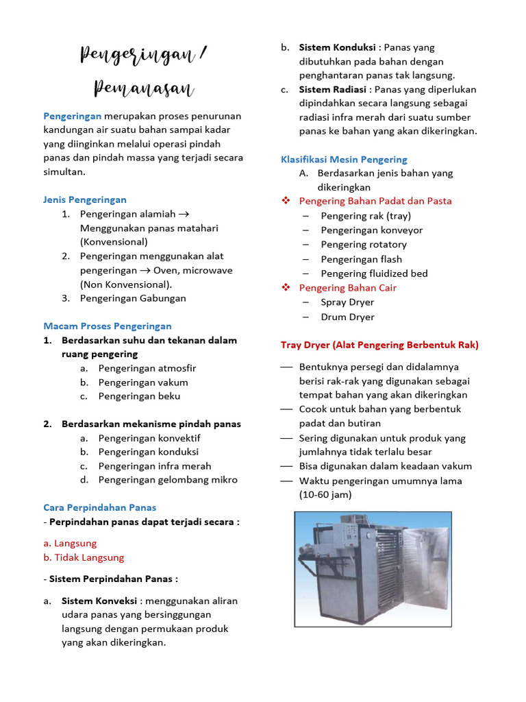 Jenis dan Proses Pengeringan Bahan | PDF