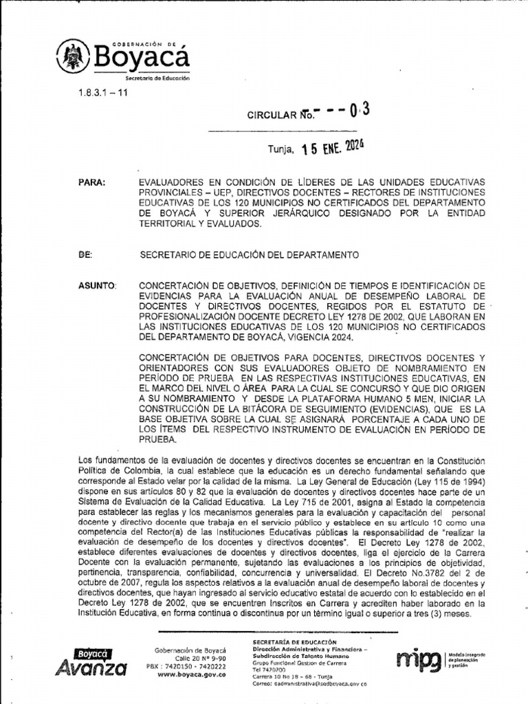 20240115-circular-003-del-15ene2024-concertacion-evaluacion-anual | PDF