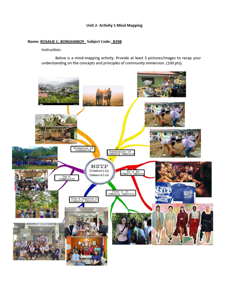 ROSALIE BONGHANOY - Unit - 2 - Activity - 1 - Mind - Mapping | PDF
