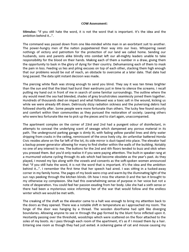 COW Assessment | PDF