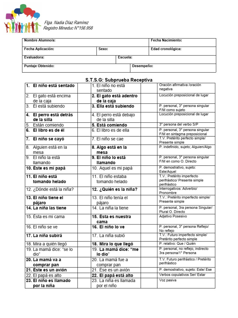 Protocolo de Registro STSG Flga. Nadia Díaz | PDF | Asunto (gramática ...