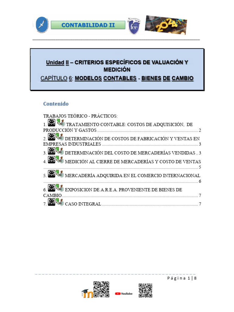 07 GUIA CAP. 6 BIENES DE CAMBIO 2024 - Contabilidad II | PDF | Business | Economias