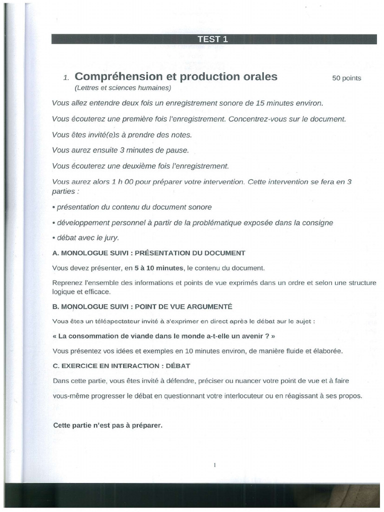 Dalf c2 Test1 Complet | PDF