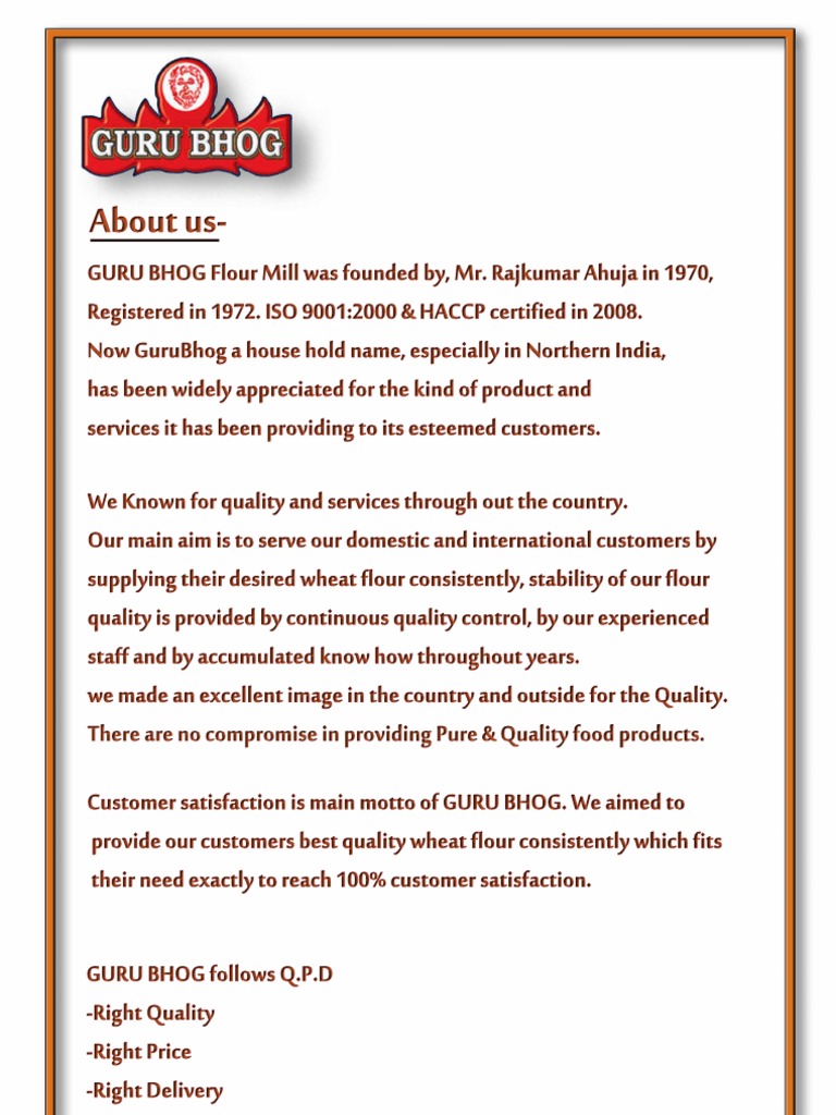 Quality Wheat Flour by GURU BHOG | PDF | Wellness