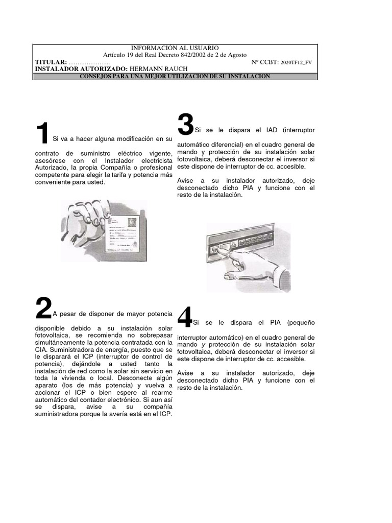 Anexo Usuario | PDF | Enchufes y tomas de corriente alterna | Energia electrica