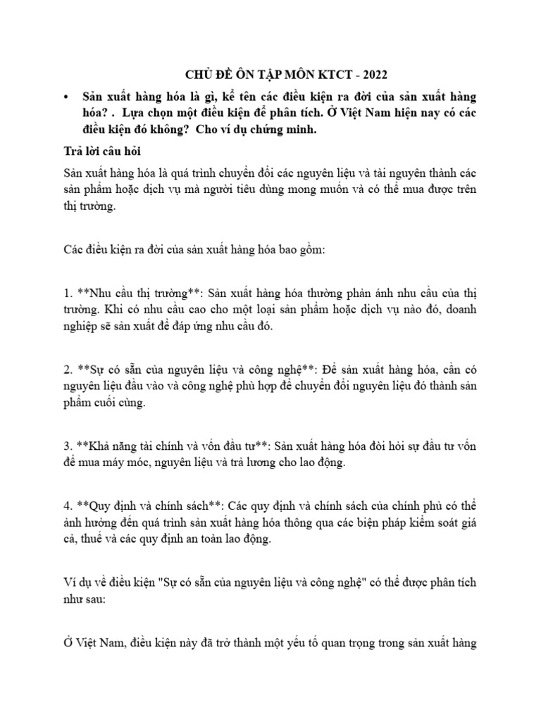 Chủ Đề Ôn Tâp Ktct Online 2022-2023 | PDF