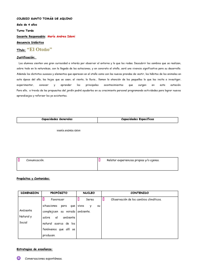 Secuencia El Otoño | PDF | Enseñando