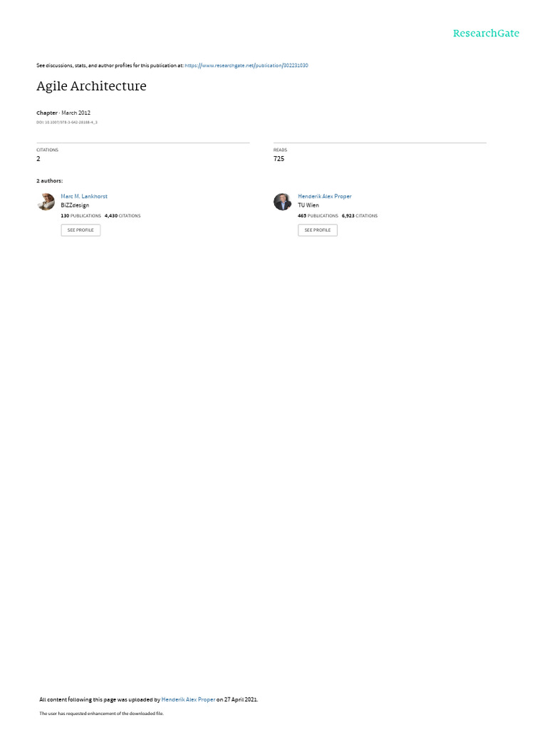 Lank Horst 2012 Agile Architecture | PDF | System | Agile Software Development