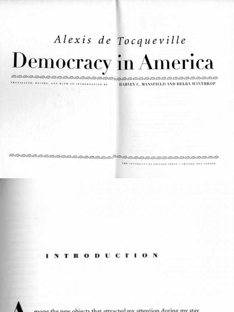 Tocqueville - Democracy in America | PDF