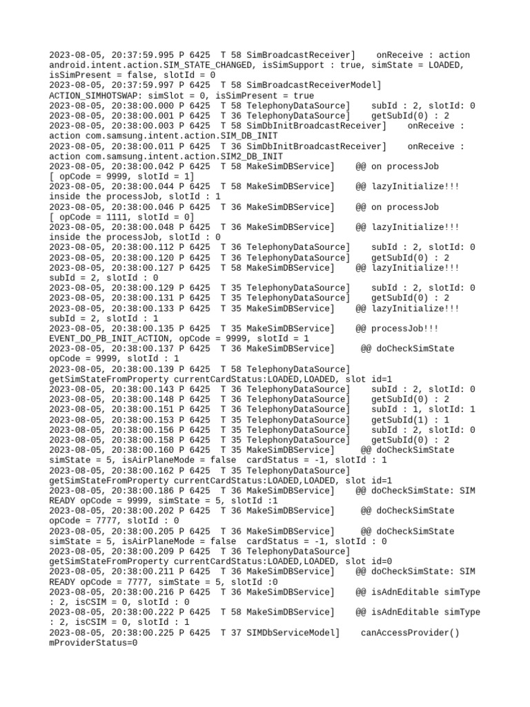 SIM State Change Logs Analysis | PDF | Computers