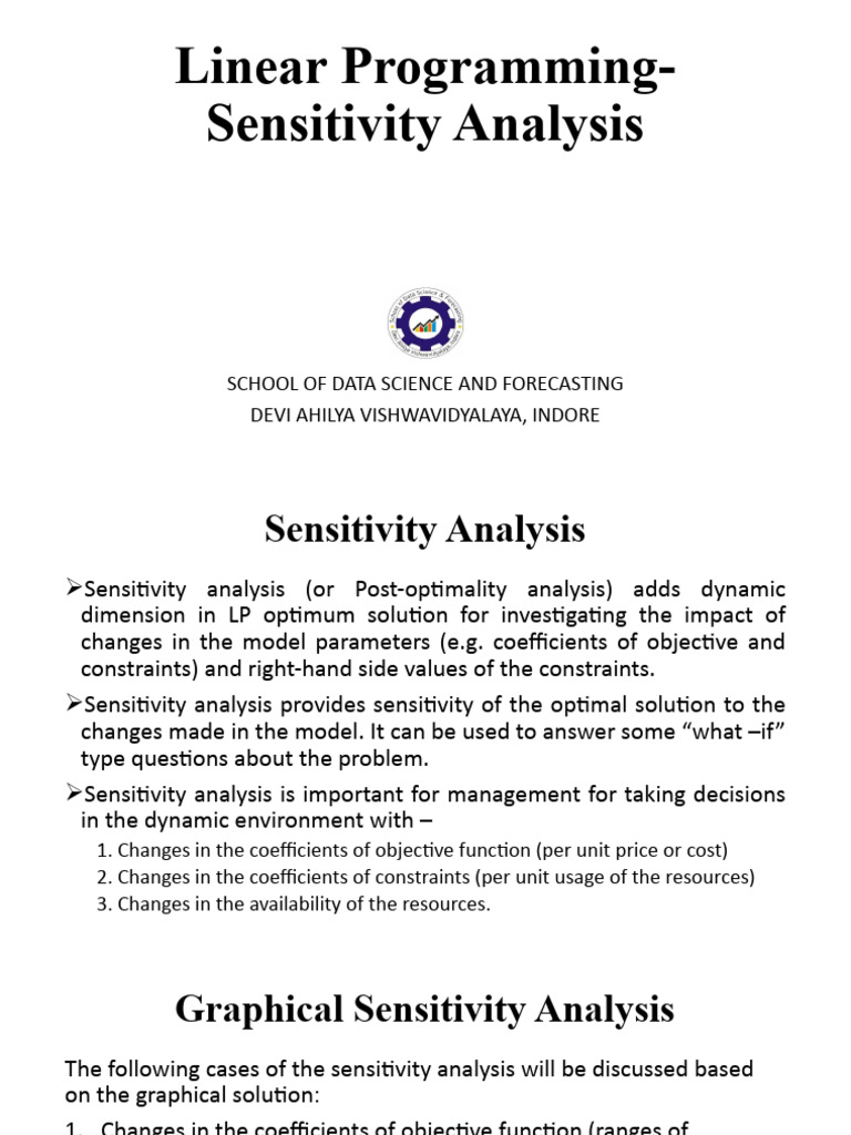 2.1 LP Sensitivity Analysis | PDF | Mathematical Optimization ...