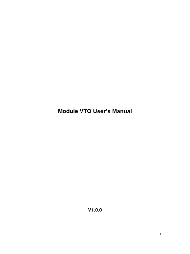 VTO User Manual Overview | PDF | World Wide Web | Internet & Web