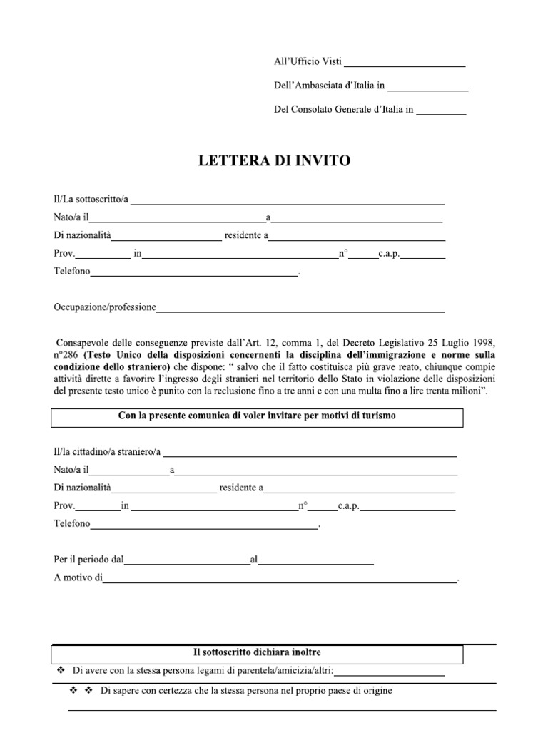 Lettera Invito | PDF