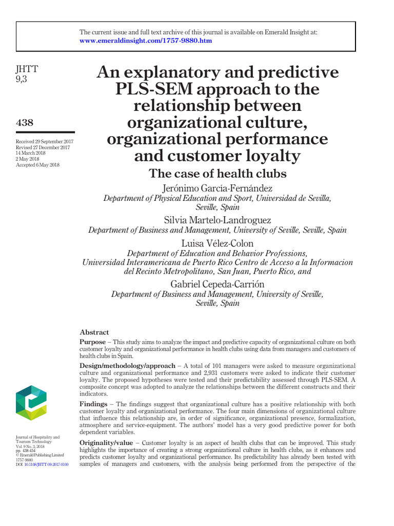 An Explanatory and Predictive | PDF | Organizational Culture | Validity ...