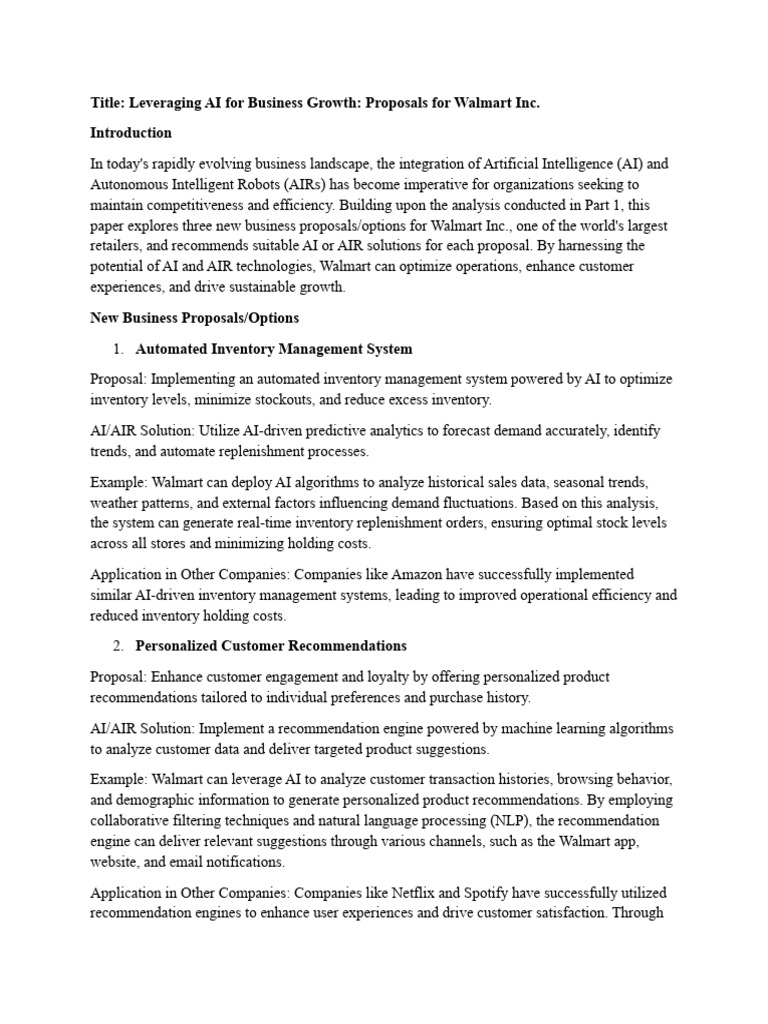 Busn600 W5 Assignment Part Two 2 Pdf Artificial Intelligence Intelligence Ai And Semantics 
