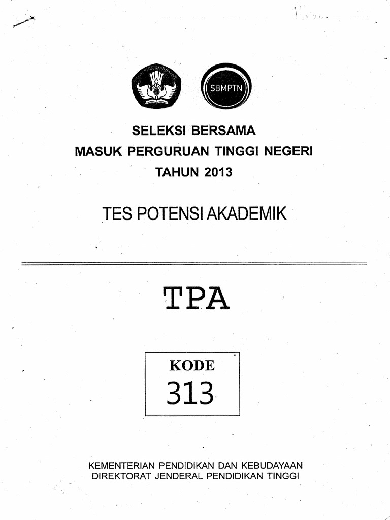 SBMPTN 2013 Tpa-313 | PDF