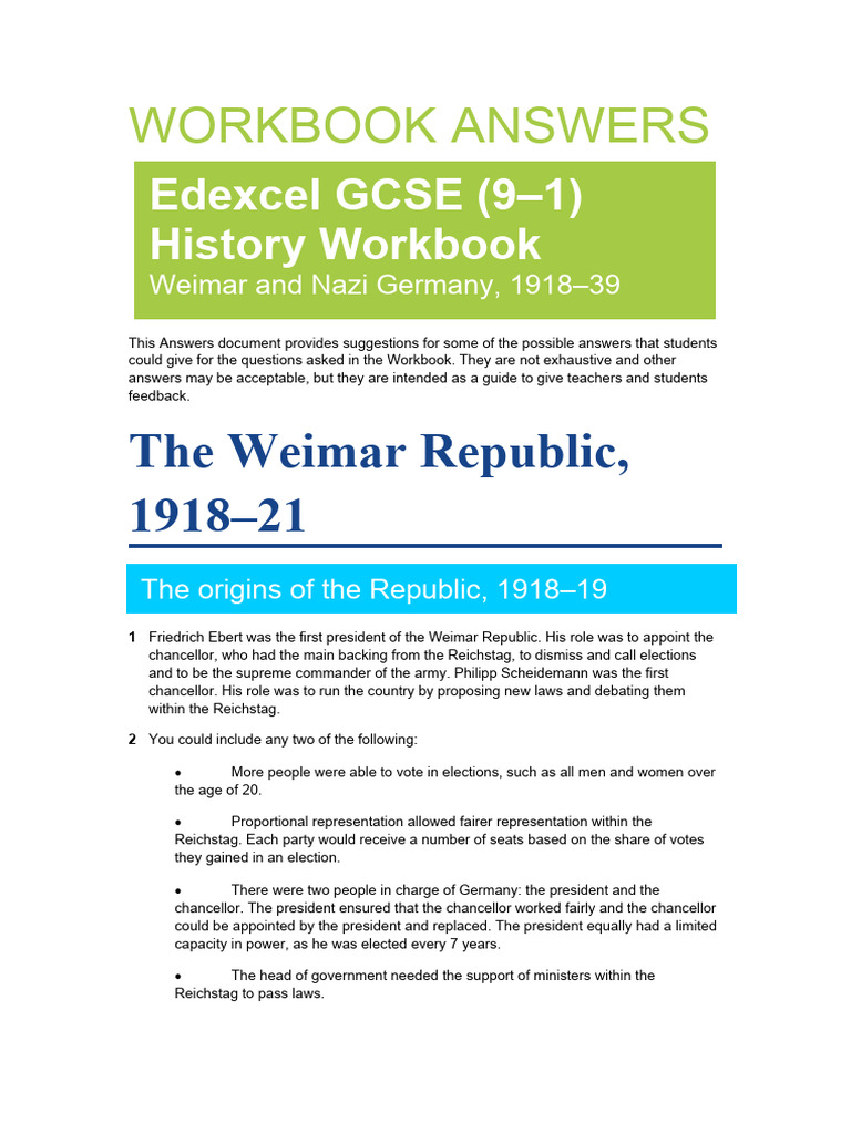9781510419025-History Edexcel Weimar Nazi Germany | PDF | Weimar ...