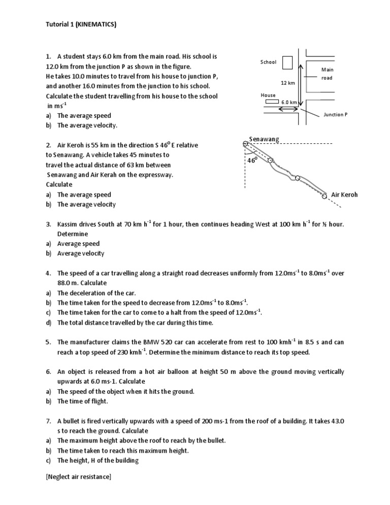 Tutorial 1 Kinematics | PDF